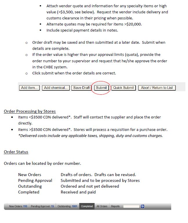 Placing an order | UBC Chemical and Biological Engineering