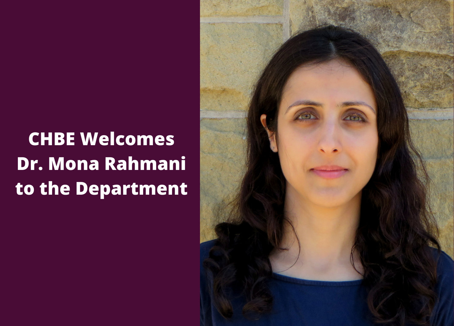 CHBE Welcomes Mona Rahmani | UBC Chemical and Biological Engineering
